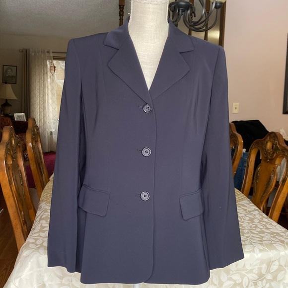 Kasper | Jackets & Coats | Kasper Womens Navy Blue 3 Button Closure ...